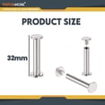 20 Pack of Silver Aluminum Screw Posts, 32mm Metal Chicago Screw Post ...