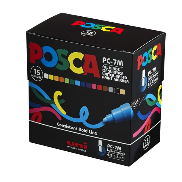 Posca, PC-7M Broad Bullet Markers, 15 Piece Set - Walmart.com