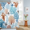 Bathroom Shower Curtain Ocean Life Coral Seaweed Starfish Waterproof ...