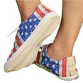 Women's Canvas Sneakers Casual Slip On Low Top Shoes with American Flag ...