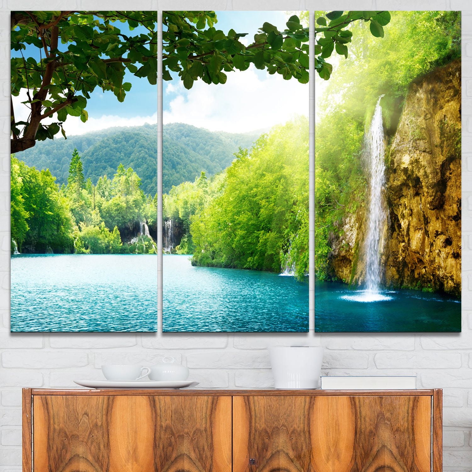 Click here for Designart Design Art Waterfall In Deep Forest Land... prices