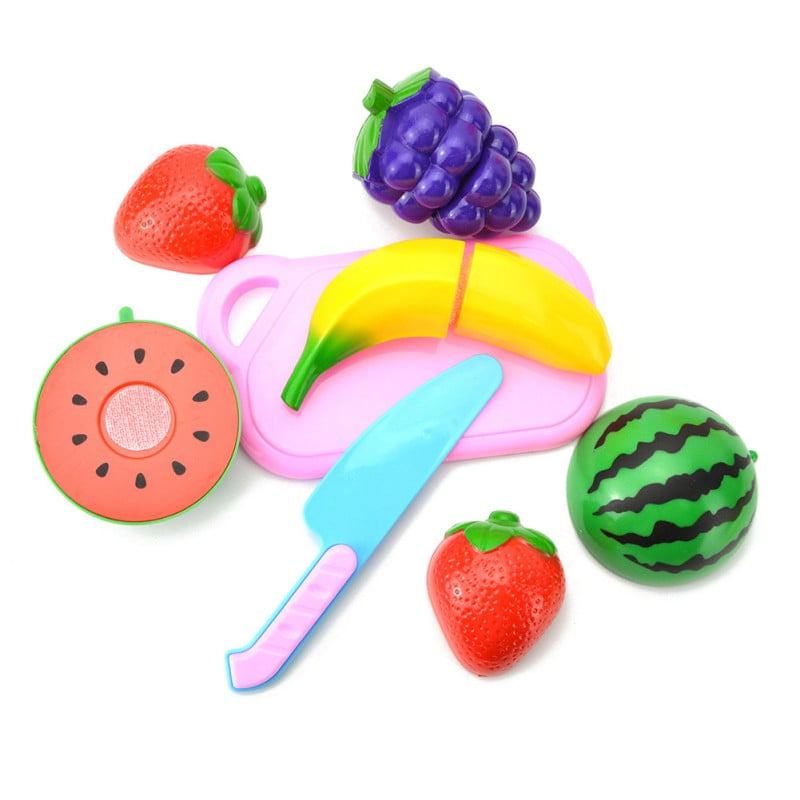 Cut Play Food Kitchen Accessories Set for Kids Cutting Toy, Fruits and ...