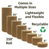 UOFFICE Corrugated Cardboard Wrap Roll 48"x250'x1/8" Thick - B Flute ...