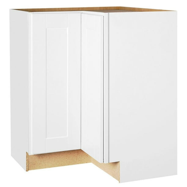 RSI HOME PRODUCTS SHAKER CORNER BASE CABINET WITH LAZY SUSAN, WHITE ...
