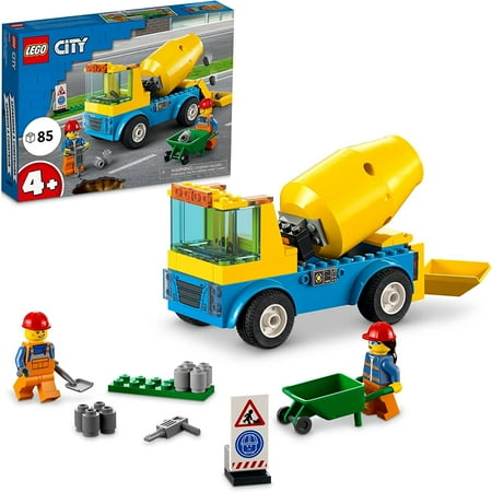 LEGO City Great Vehicles Cement Mixer Truck 60325 Building Toy Set for ...