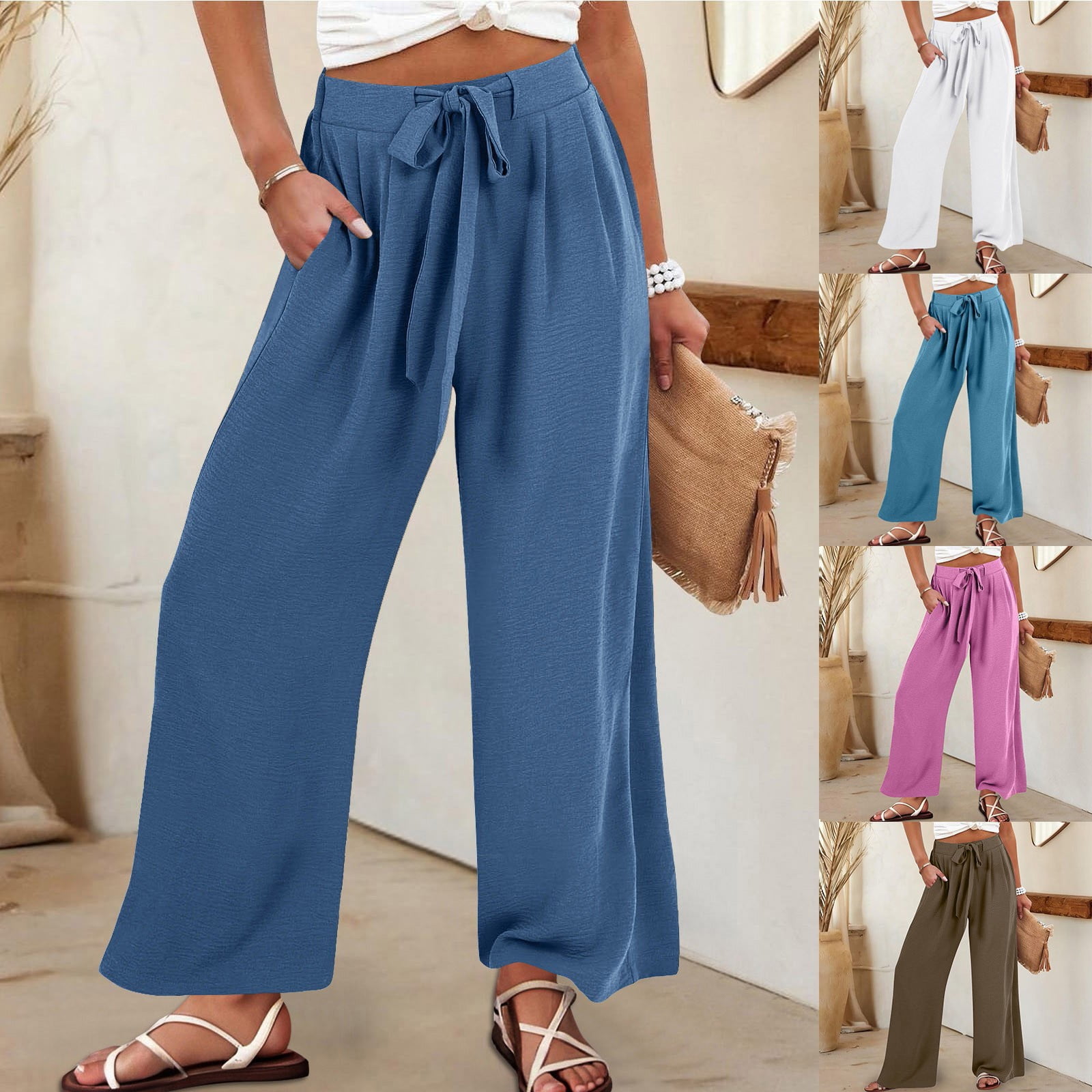 Click here for Mceream Wide Leg Palazzo Pants For Women Summer Hi... prices