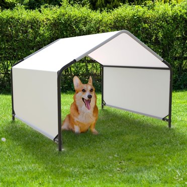 PawHut Portable Dog Tent for Shade Protection for Outdoor, Brown ...