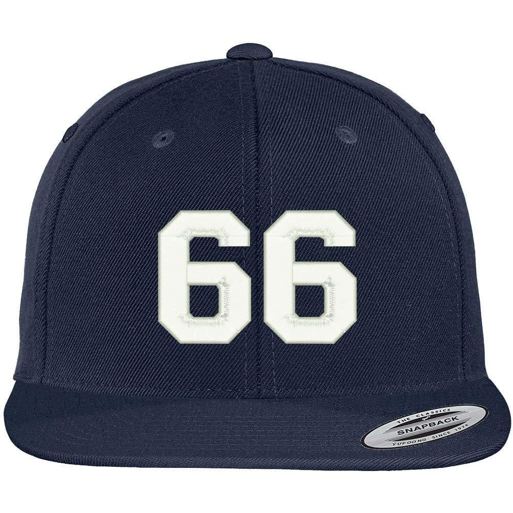 Trendy Apparel Shop Number 66 Collegiate Varsity Font Embroidered Flat ...