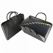 U Brands Modern Noir 19 Pocket, Expanding Letter Size File Folder ...