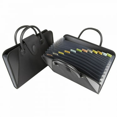 U Brands Modern Noir 19 Pocket, Expanding Letter Size File Folder ...