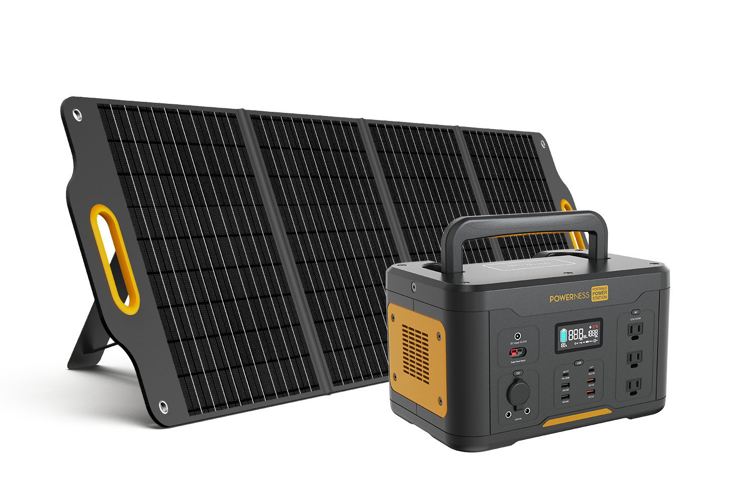 Powerness Solar Generator 1000, 1166Wh Capacity Portable Power Station ...