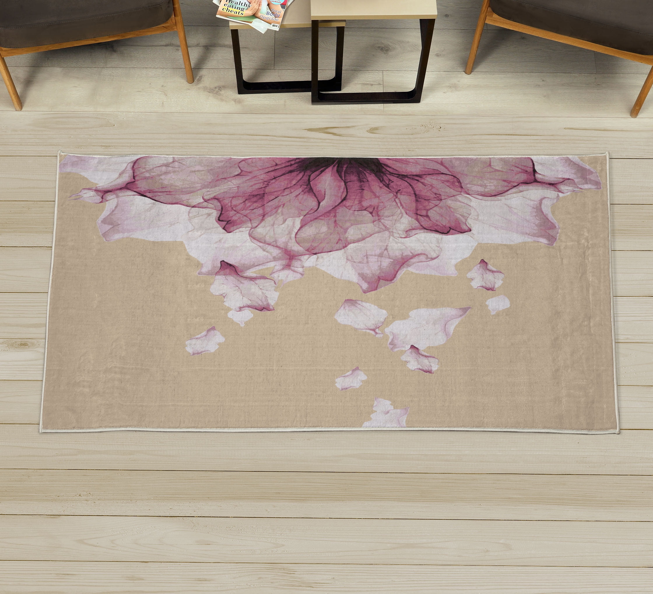 Flower Decorative Rug, Abstract Themed Modern Futuristic Image with ...