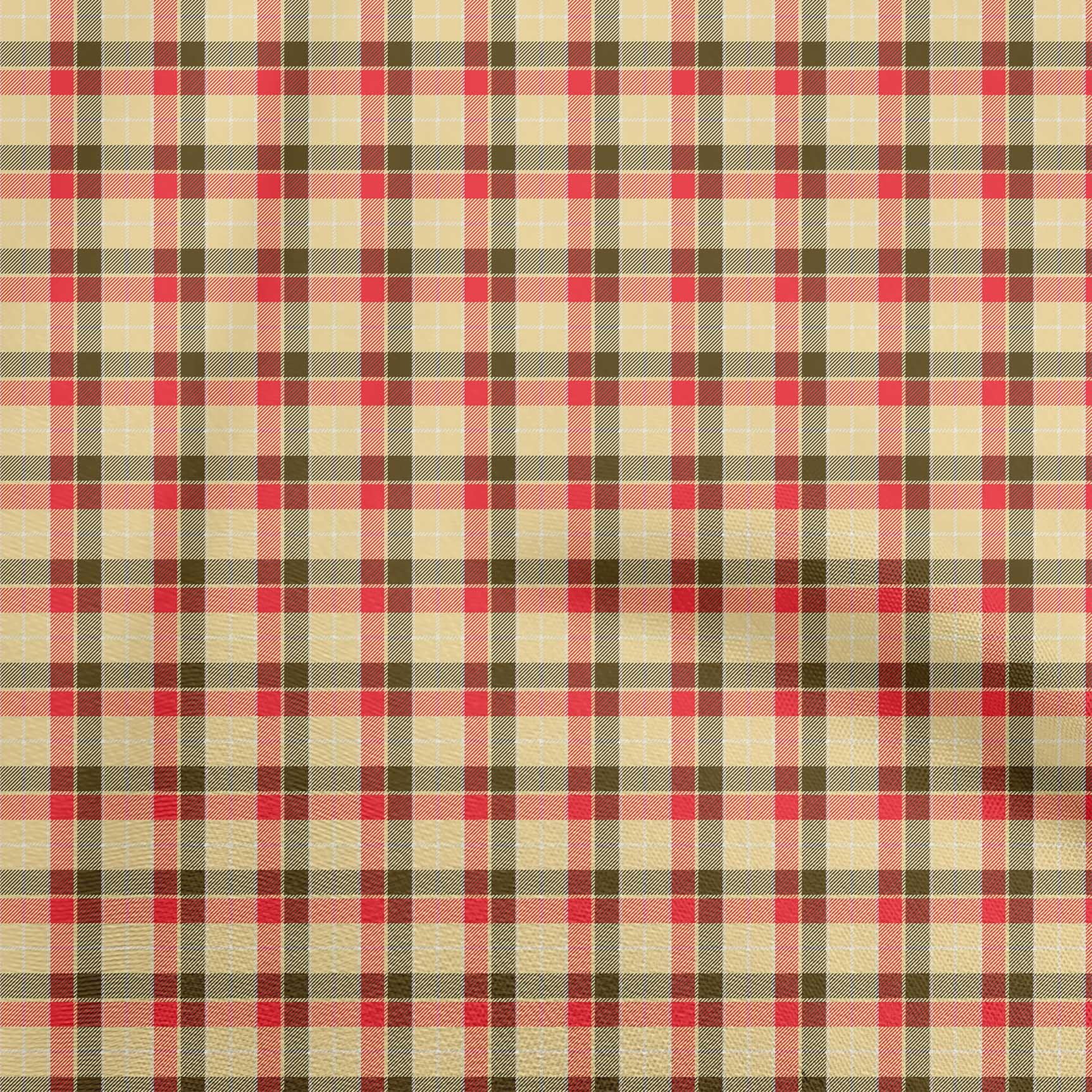 oneOone Viscose Chiffon Light Yellow Fabric Check Diy Clothing Quilting ...