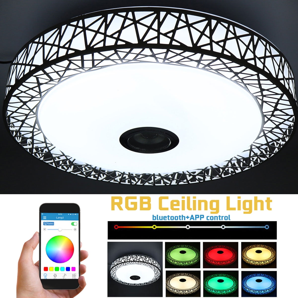LED RGB Ceiling Light Bird's Nest Sound Lamp APP Remote Control ...