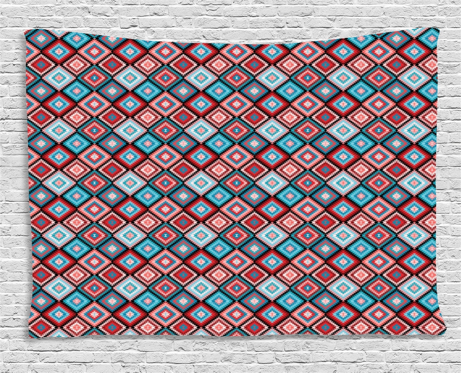 Aztec Tapestry, Ethnic Rhombus Vintage Mexican Pattern with Historical ...