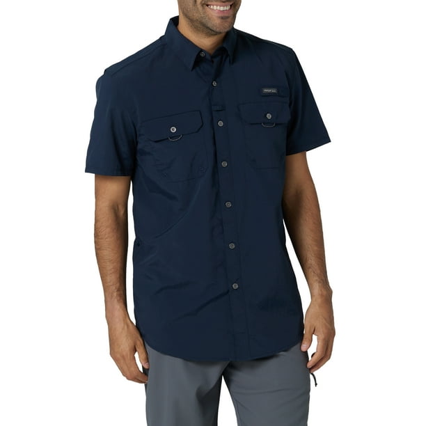 Wrangler Men’s Outdoor Short Sleeve Fishing Shirt with UPF 30+, Sizes S ...