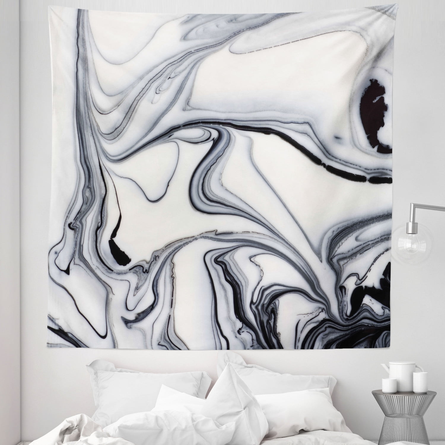 Marble Print Tapestry, Trippy Mix of Colors Unusual Forms Creative ...