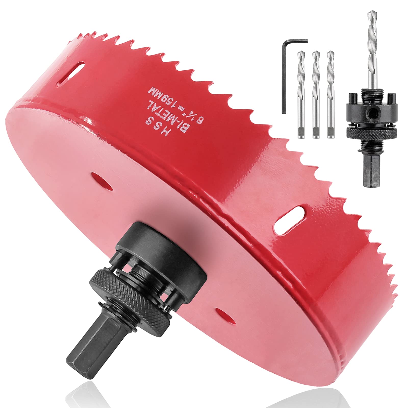 6 1 4 Inch Hole Saw With Heavy Duty Arbor 159 Mm Hole Saw HSS Bi Metal 6-1-4-inch-hole-saw-with-heavy-duty-arbor-159-mm-hole-saw-hss-bi-metal