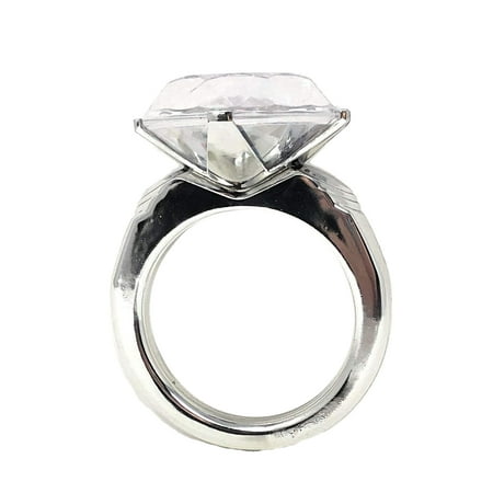 Giant Diamond Ring Novelty Toy Costume Jewelry Prop Bachelorette Disco ...