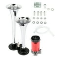 CCIYU Chrome Zinc Silver Red Trumpet Air Horn with Compressor, Dual ...