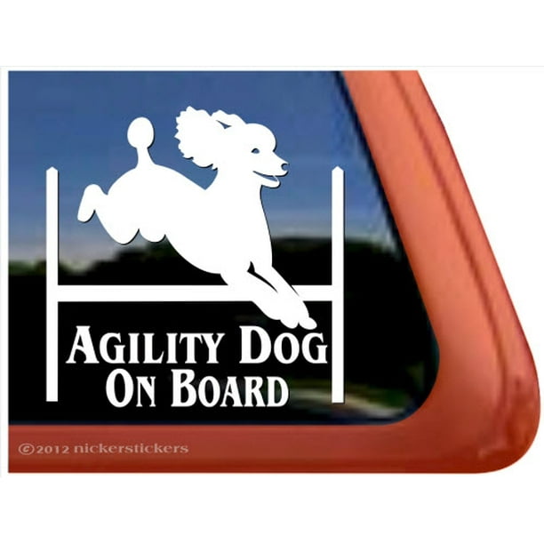Agility Dog On Board | High Quality Vinyl Agility Poodle Window Decal ...