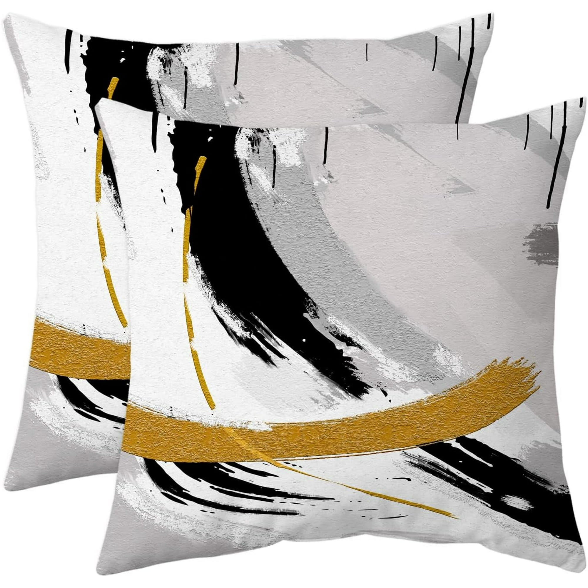 Click here for Qchmxhcw Black Gold Throw Pillow Covers Set Of 2 2... prices