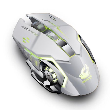 Rechargeable Wireless Silent LED Backlit Gaming Mouse USB Optical Mouse ...