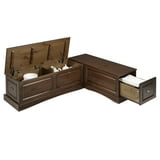 Linon Trefny Backless Corner Dining Breakfast Nook with Storage, Table ...