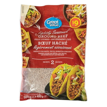 Great Value Lightly Seasoned Fully Cooked Ground Beef - Walmart.ca