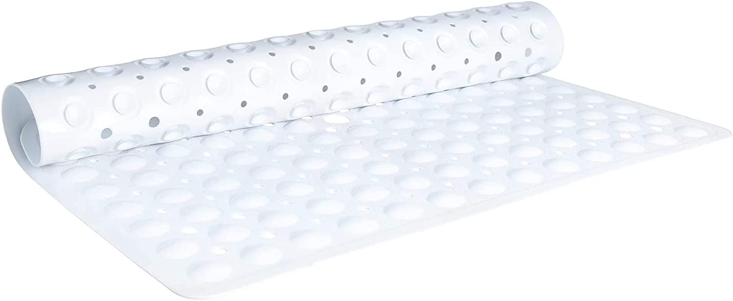 Square White Shower Mat 53x53cm/21x21in Non-Slip, Machine-Washable ...