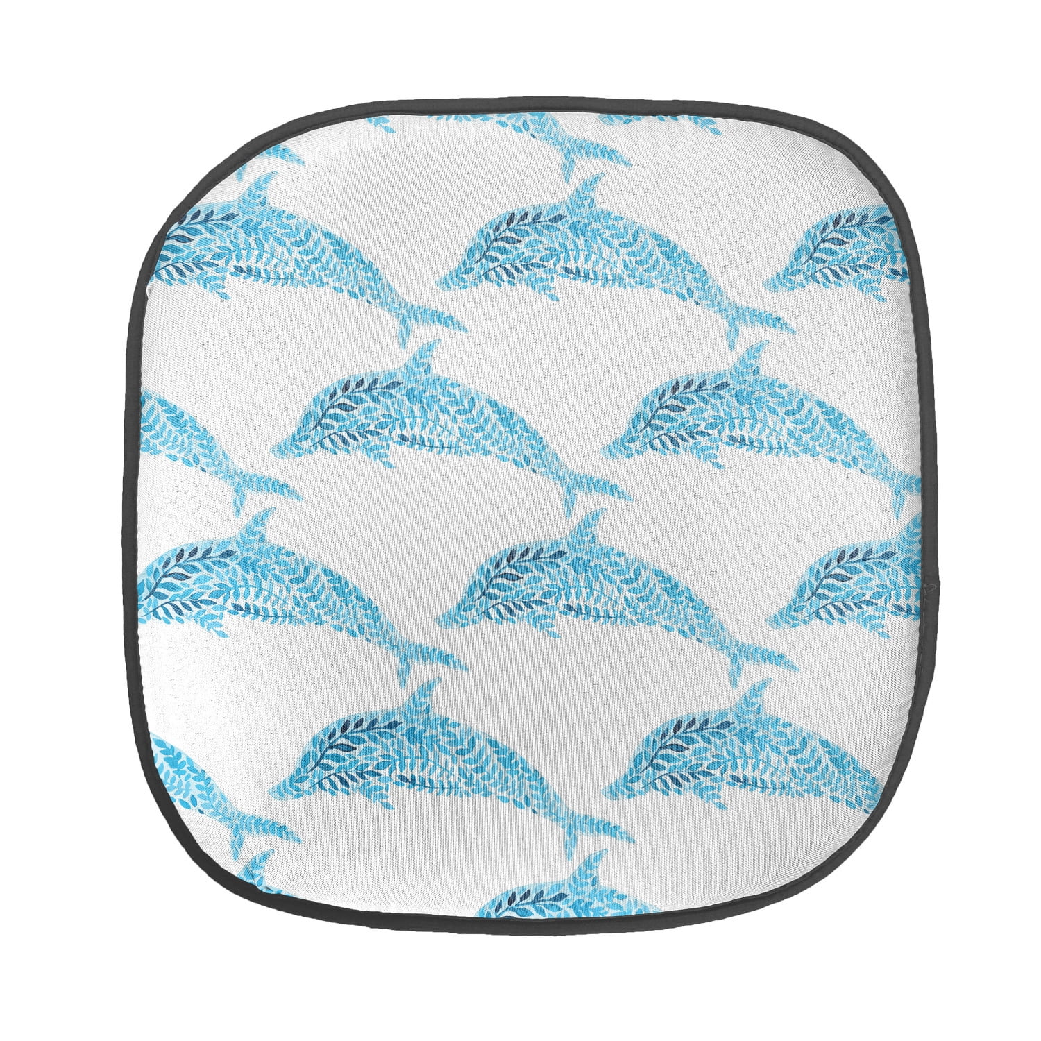 Sea Animals Chair Seating Cushion, Aquatic Dolphin Leaf Ornamentals ...