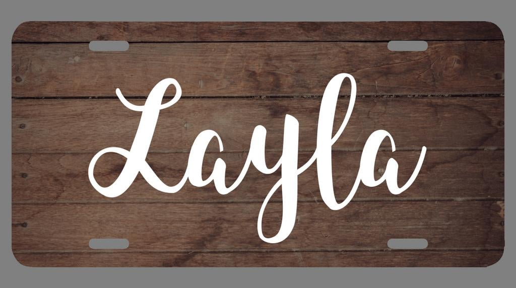 Layla Name Wood Style License Plate Tag Vanity Novelty Metal | UV ...