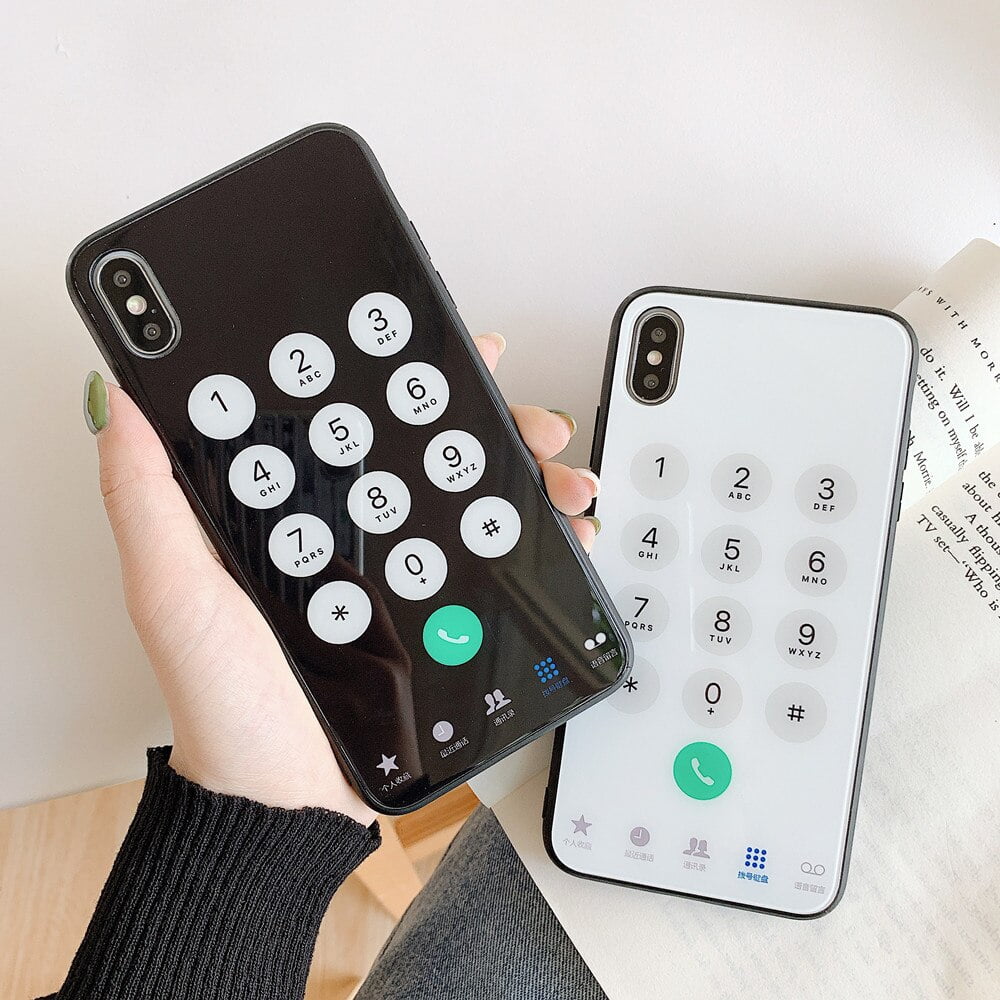 Dial Pad Number Button Tempered Glass Phone Case Cover For IPhone 7P 8P dial-pad-number-button-tempered-glass-phone-case-cover-for-iphone-7p-8p