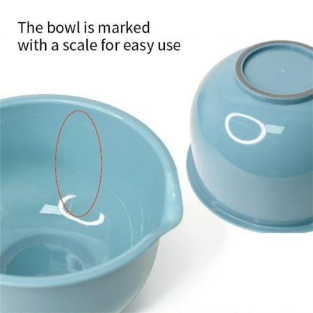 3Pcs Mixing Bowls Plastic Salad Serving Salad Bowl; Bowl Kitchen Fruits ...