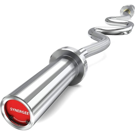 Commercial Super EZ Curl Olympic Bar Chrome, Black Phosphate and Red ...