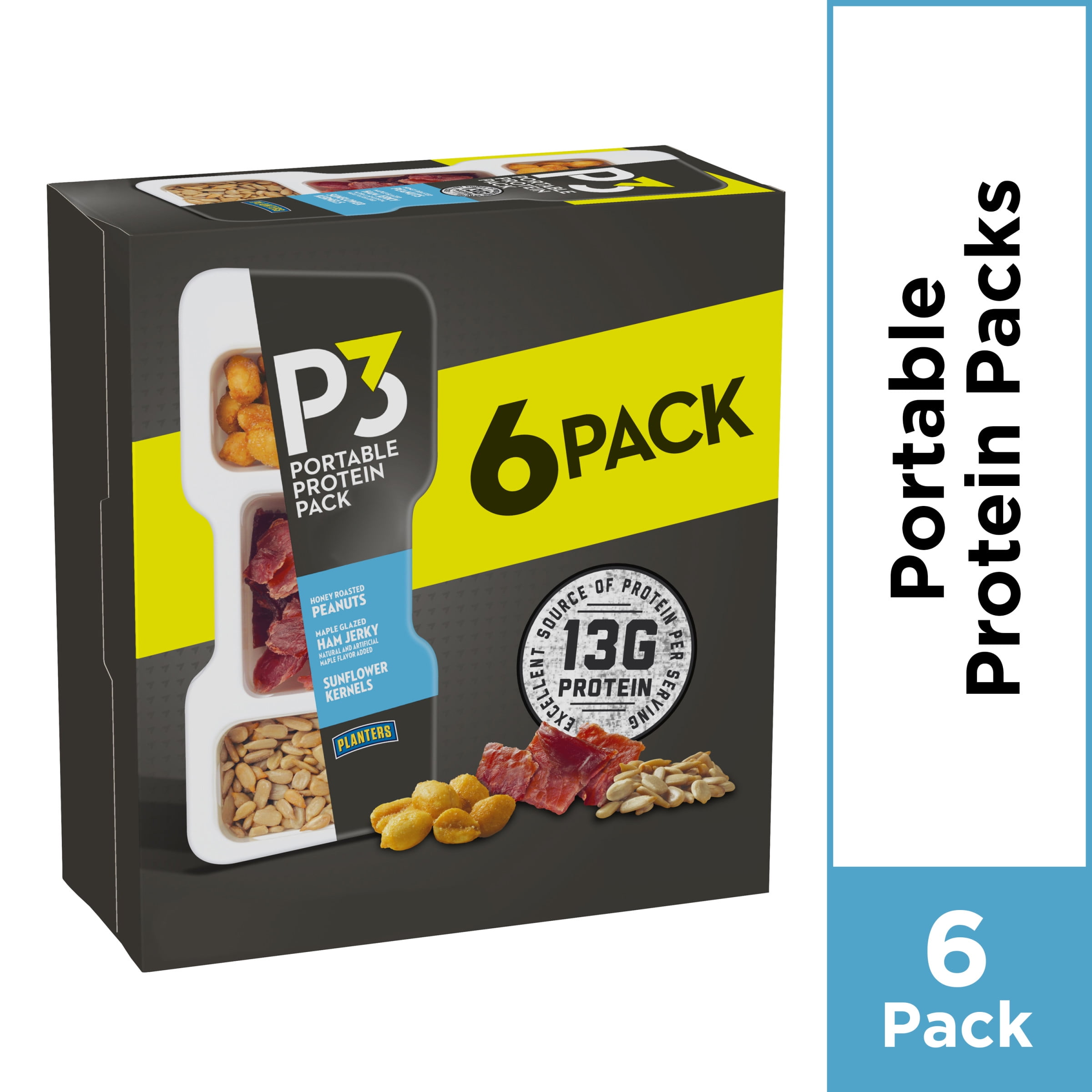 P3 Portable Protein Snack Pack with Honey Roasted Peanuts, Sunflower ...
