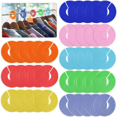 40 Pack Clothing Size Dividers Round Clothing Rack Dividers Plain ...