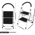 WAYPLUS 2 Step Steel Ladder, Folding Portable Step Stool w/ Non-Slip ...