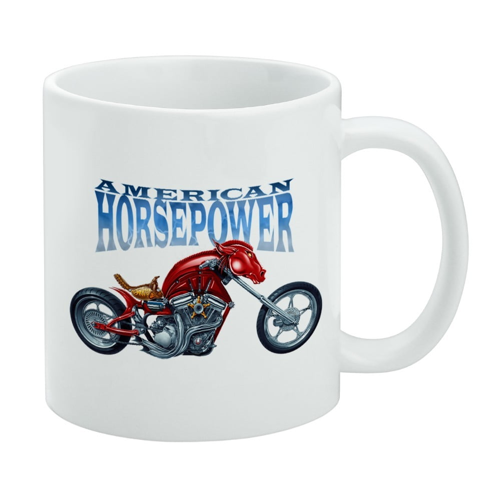 American Horsepower Biker Motorcycle Chopper White Mug - Walmart.com