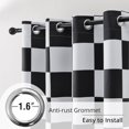 100% Blackout Curtains – Black and White Checkered Race Flag Pattern, 2 ...