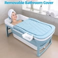 sexaoalx Folding Bathtub, Portable Collapsible Soaking Tub with Lid ...