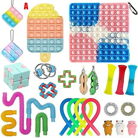 Big Fidget Pack Sensory Fidget Toy Set Pop Bubble Stress Relief Toys With Marble Mesh Pop ...