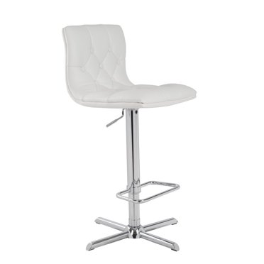 Bar Chair White - Leatherette Chromed Steel - Walmart.com