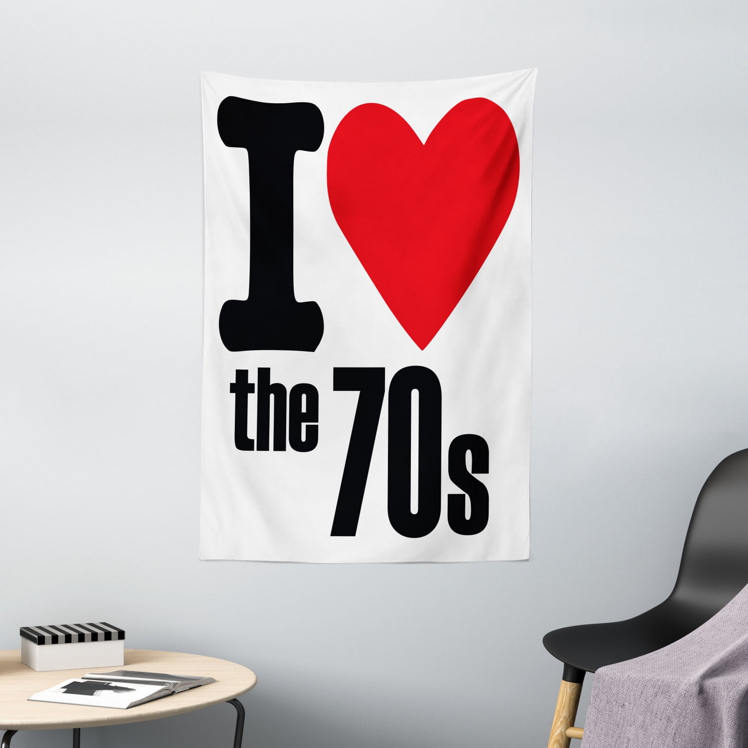 70s Party Decorations Tapestry, I Love The 70s Pictogram Party Card ...