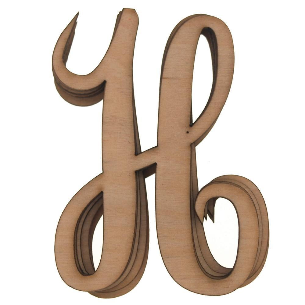 Wooden Cursive Letter H, Natural, 3-Inch, 6-Piece - Walmart.com