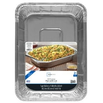 Mainstays Aluminum Meal Prep Pans with Folded Lids, 8.69 x 6.18 x 2.5 ...