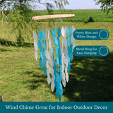 Blue Handworks Wind Chimes Blue Waterfall Glass Wind Chime Garden Decor ...