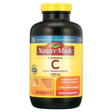 Nature Made Extra Strength Dosage Chewable Vitamin C 1000 mg per serving, Dietary Supplement for ...