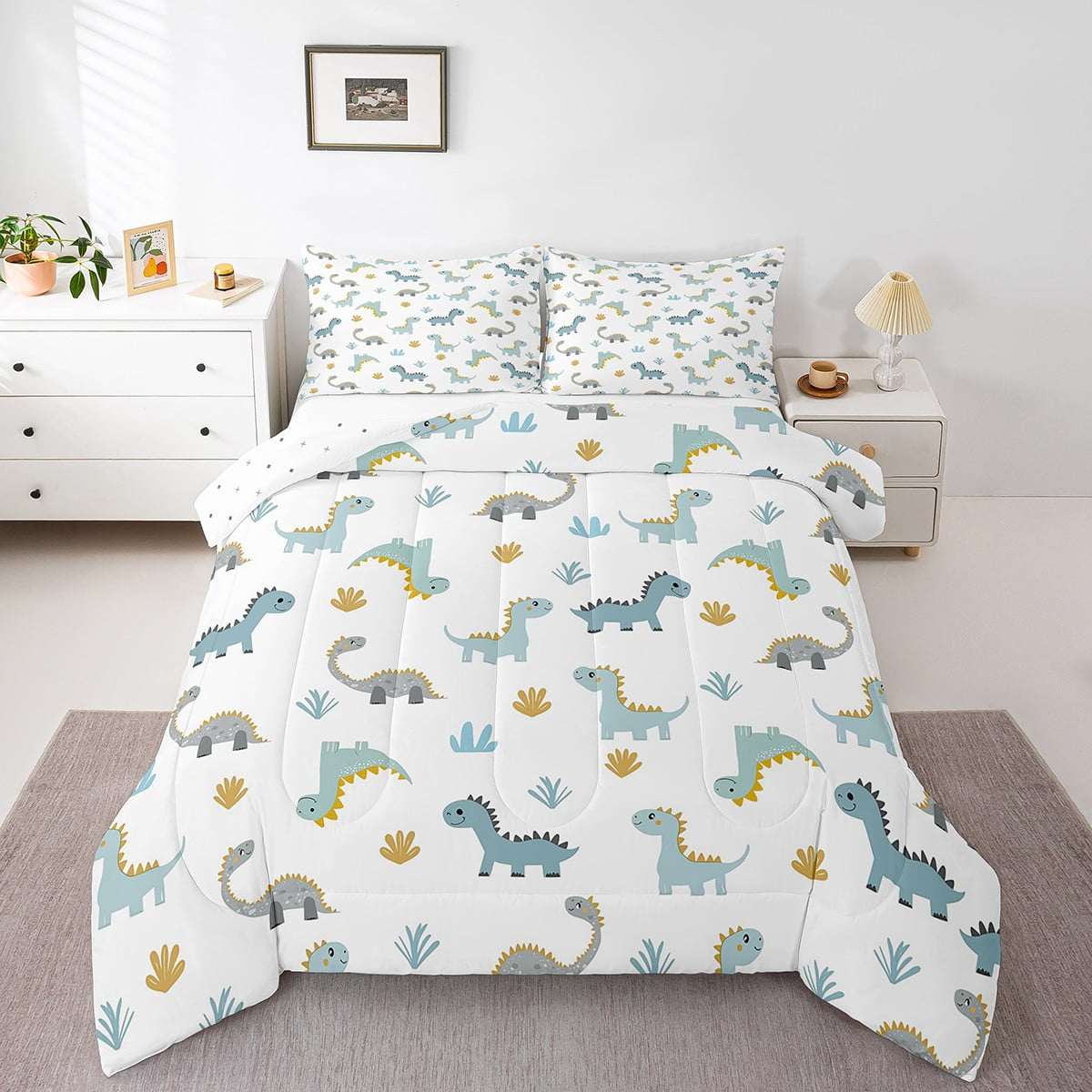 Click here for Erosebridal Cartoon Dinosaur Bedding Full Comforte... prices