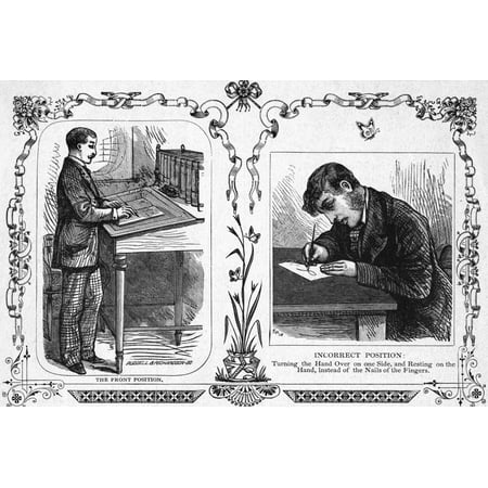 Correct Writing Position. /Na Clerk Illustrating The Correct (Left) And ...